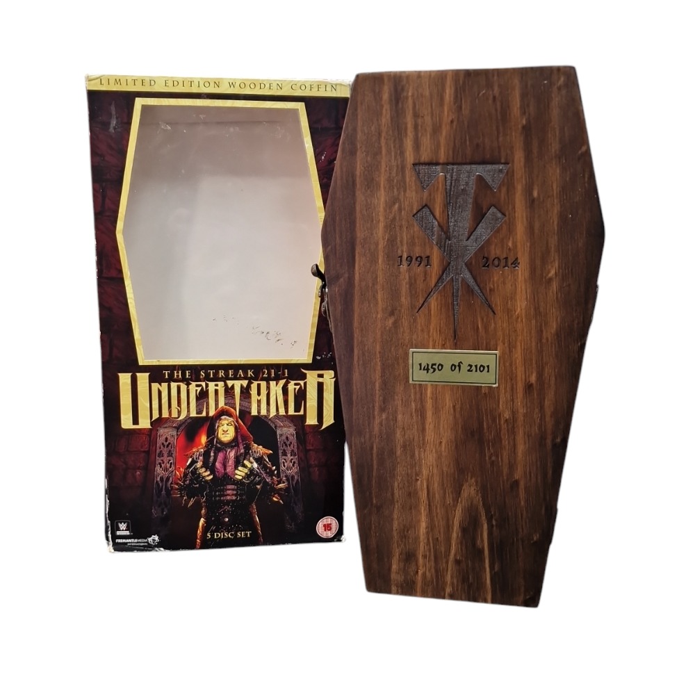 Pre-owned WWE - Undertaker: The Streak 21-1 (15) Ltd Ed. Wooden Coffin ...